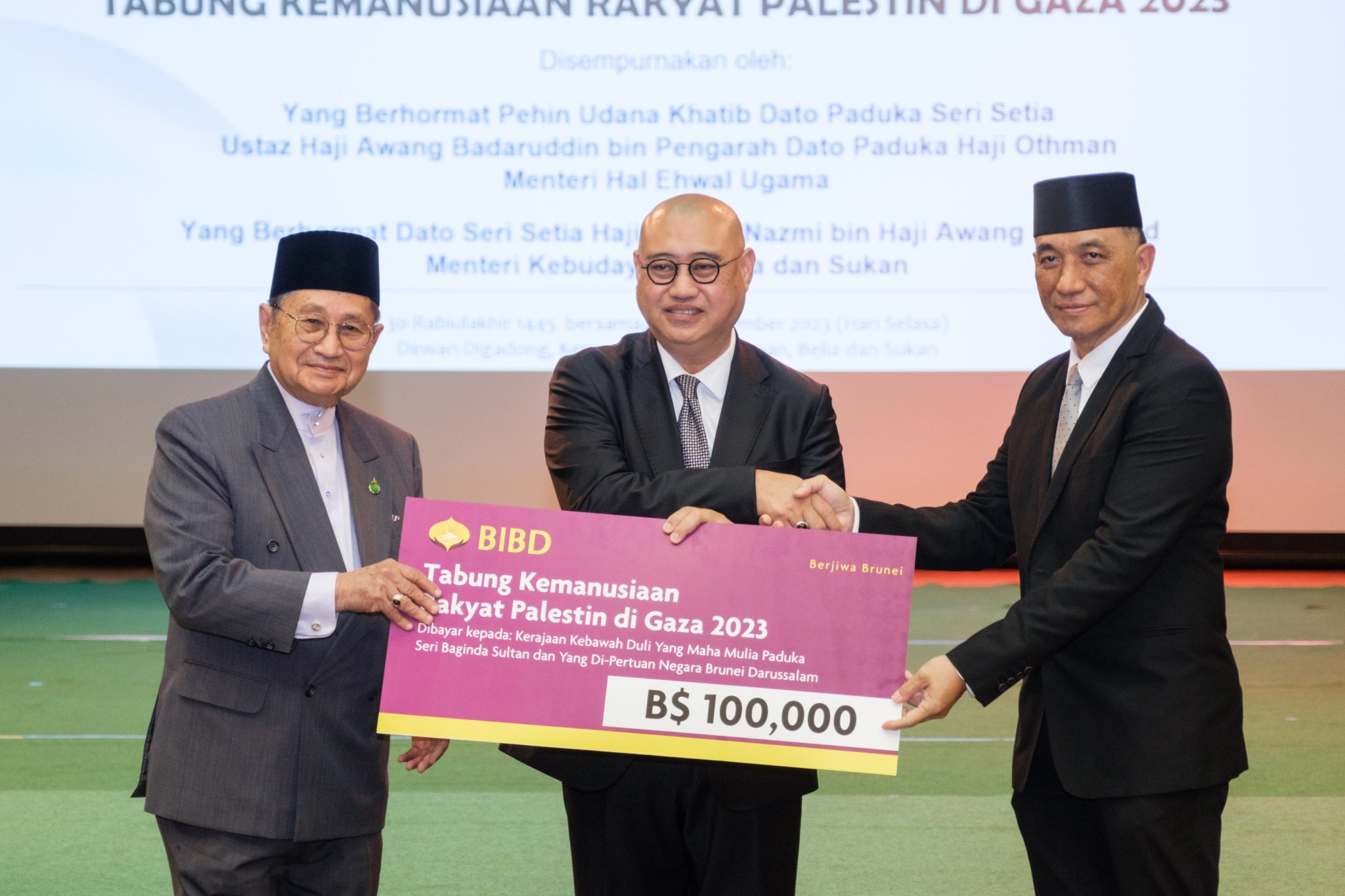 BIBD contributes B$100,000 for Palestinians in Gaza - BIBD