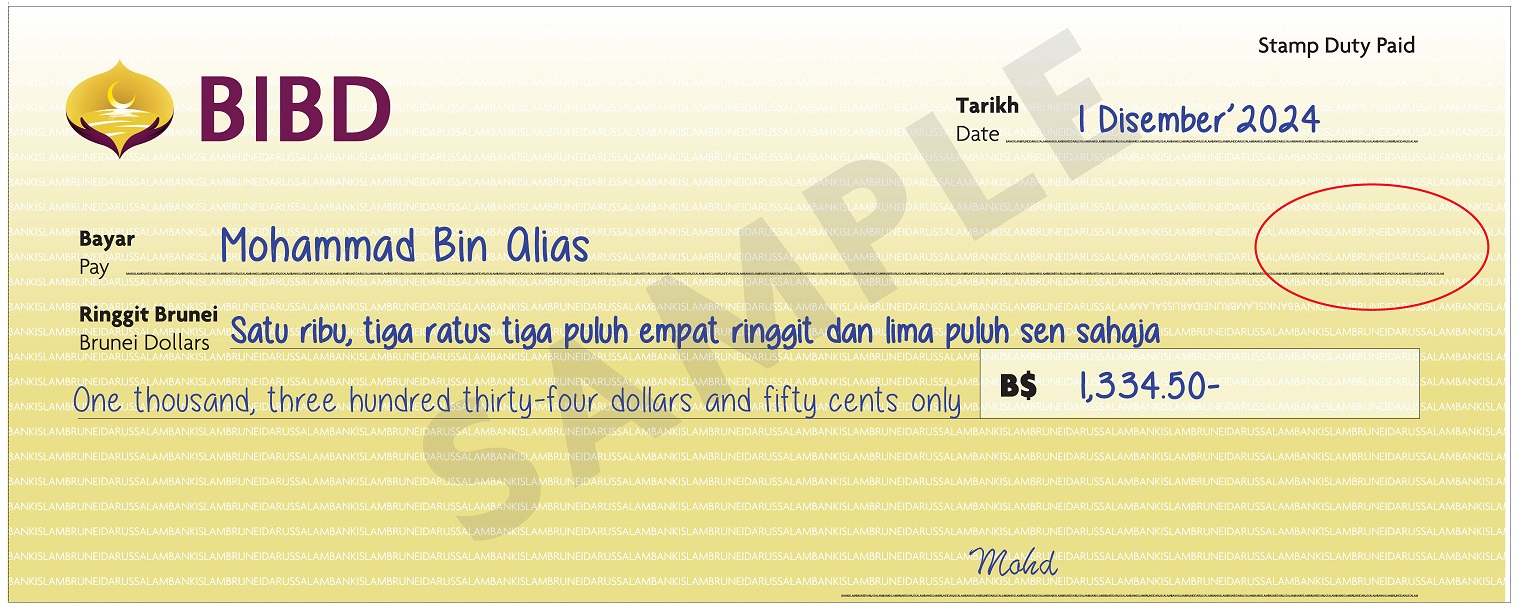 New Cheque Format - BIBD